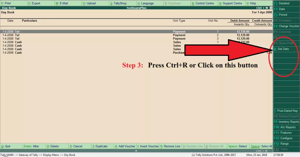 Change Voucher Date from Daybook – Tally Data Connector Change Voucher Date from Daybook – Tally Data Connector